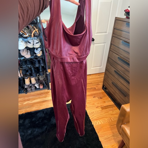 Fabletics | Pants & Jumpsuits | Maroon Leather Fabletics Jumpsuit ...
